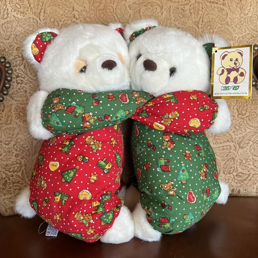 Vintage Kelly Toy Sam & Suzy Hugging Bears Plush Stuffed Animal ...
