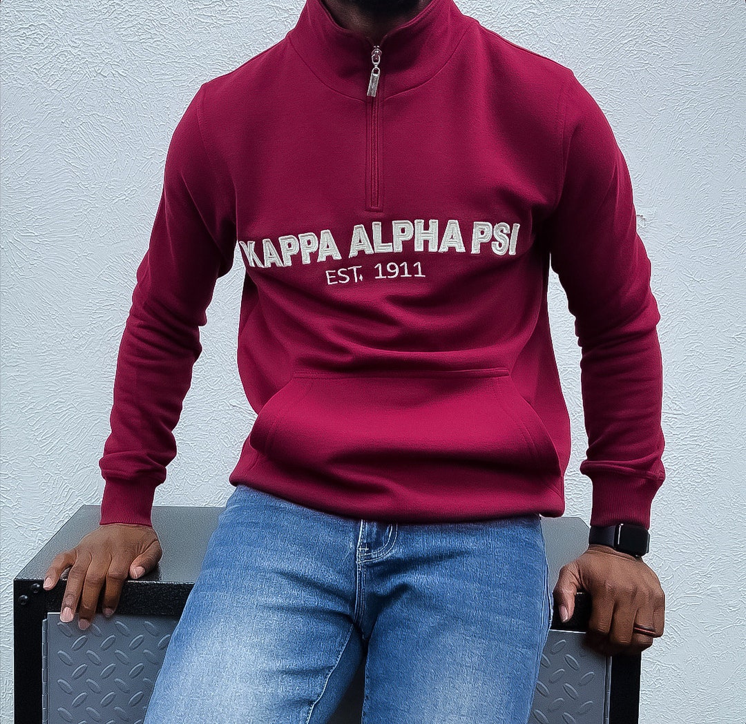 Kappa Alpha Psi Dark Half Zipper Crimson Sweatshirt - Etsy