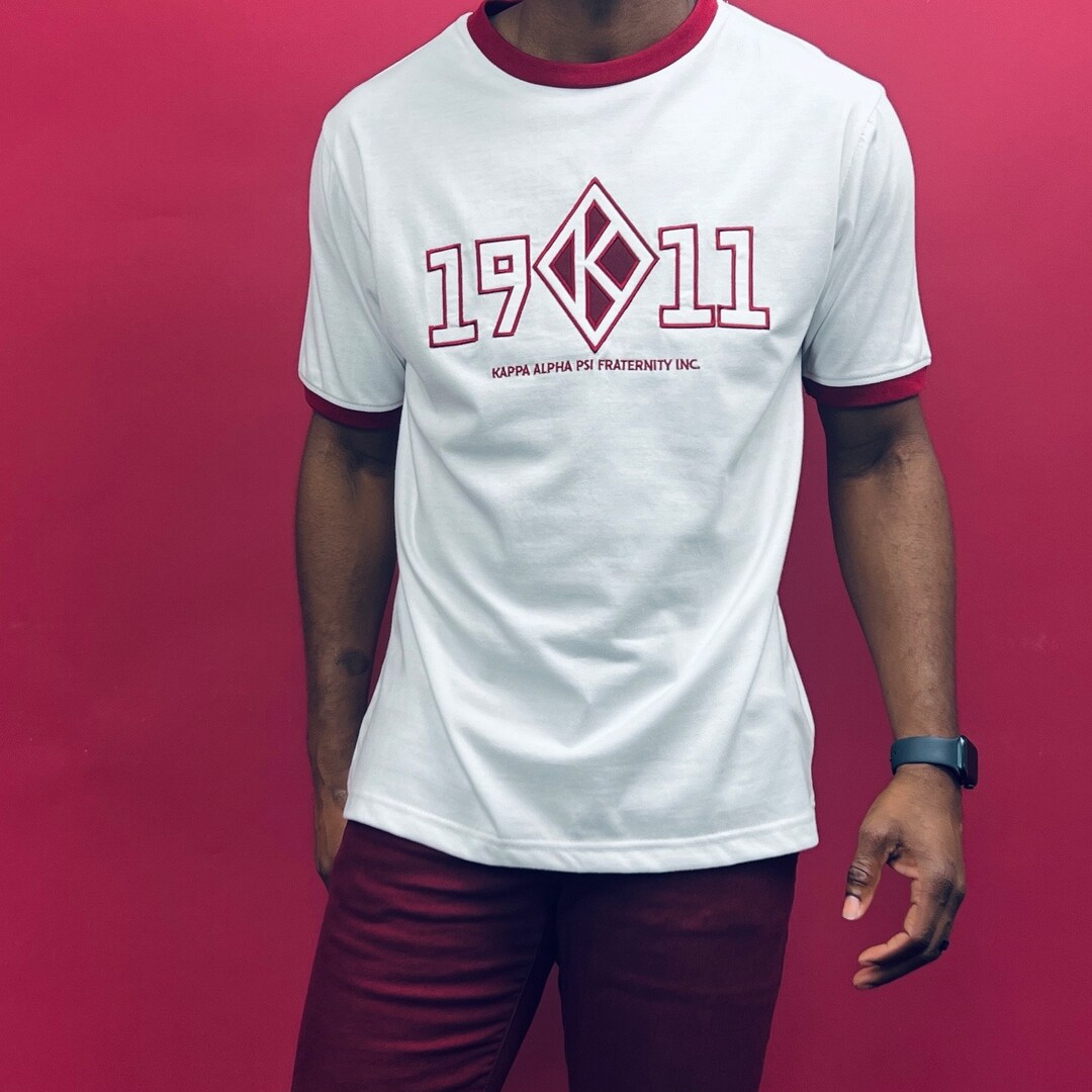 Kappa Alpha Psi Embroidery Diamond K 1911 Shirt - White/ Crimson - Etsy