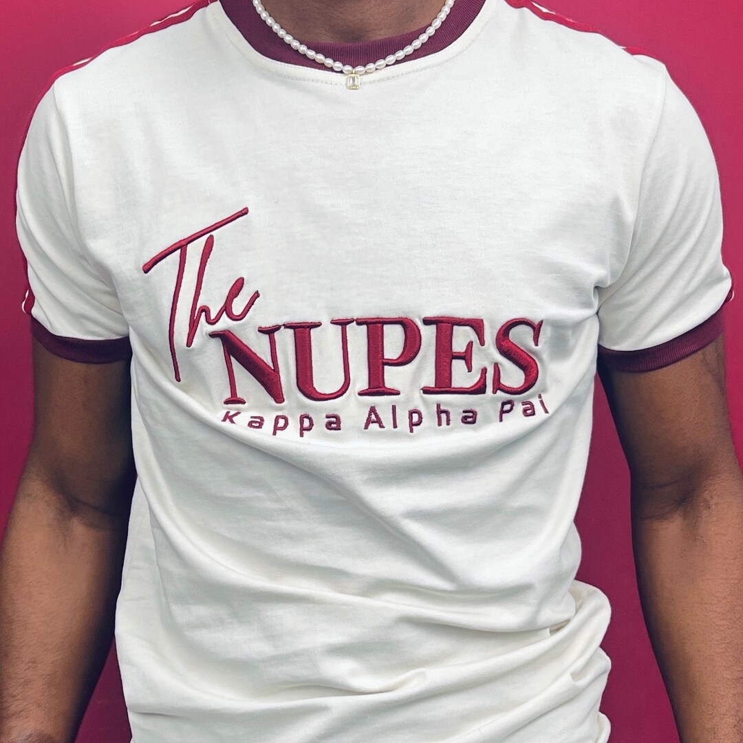 The Nupes 3D Embroidery T Shirt Cream and Crimson - Etsy