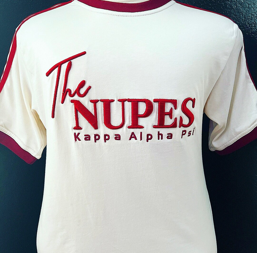 The Nupes 3D Embroidery T Shirt Cream and Crimson - Etsy