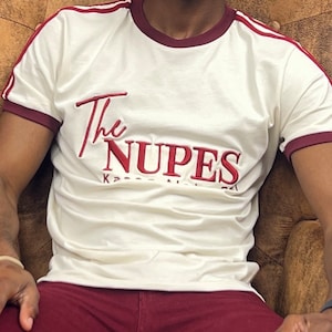 The Nupes 3D Embroidery T Shirt Cream and Crimson - Etsy