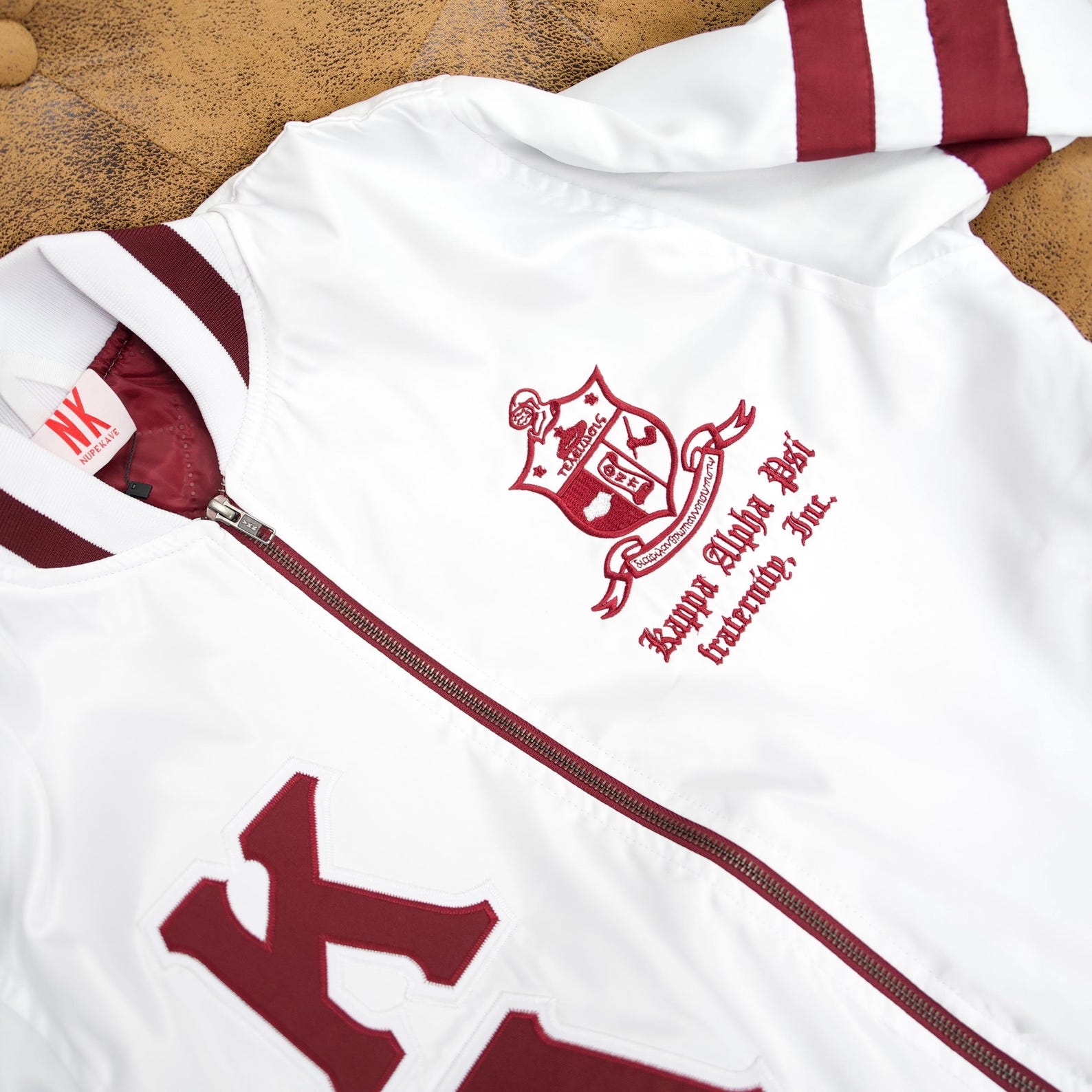 Kappa Alpha Psi White and Maroon Satin Embroidered Jacket - Etsy