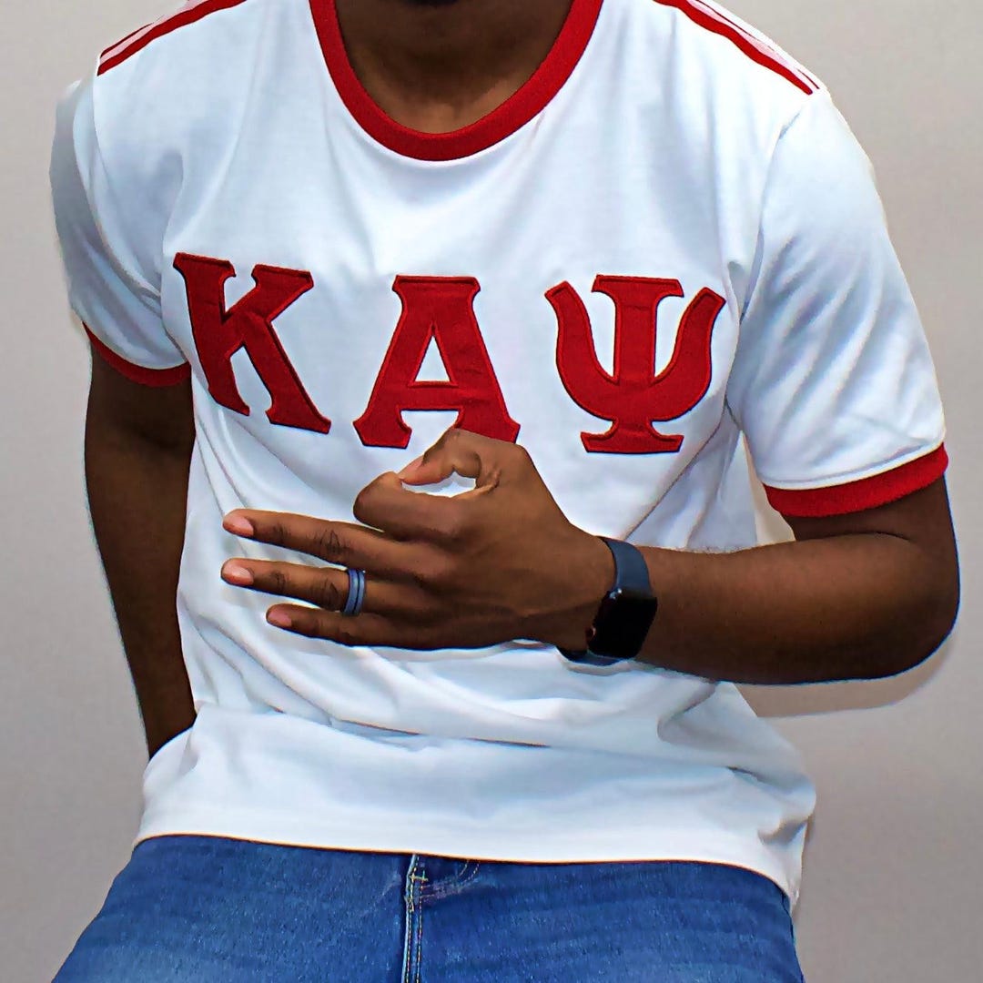 Kappa Alpha Psi Shoulder Stripe Embroidery Red and White T Shirt - Etsy