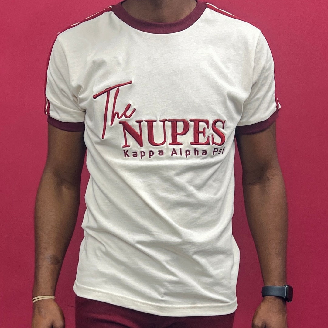 The Nupes 3D Embroidery T Shirt Cream and Crimson - Etsy