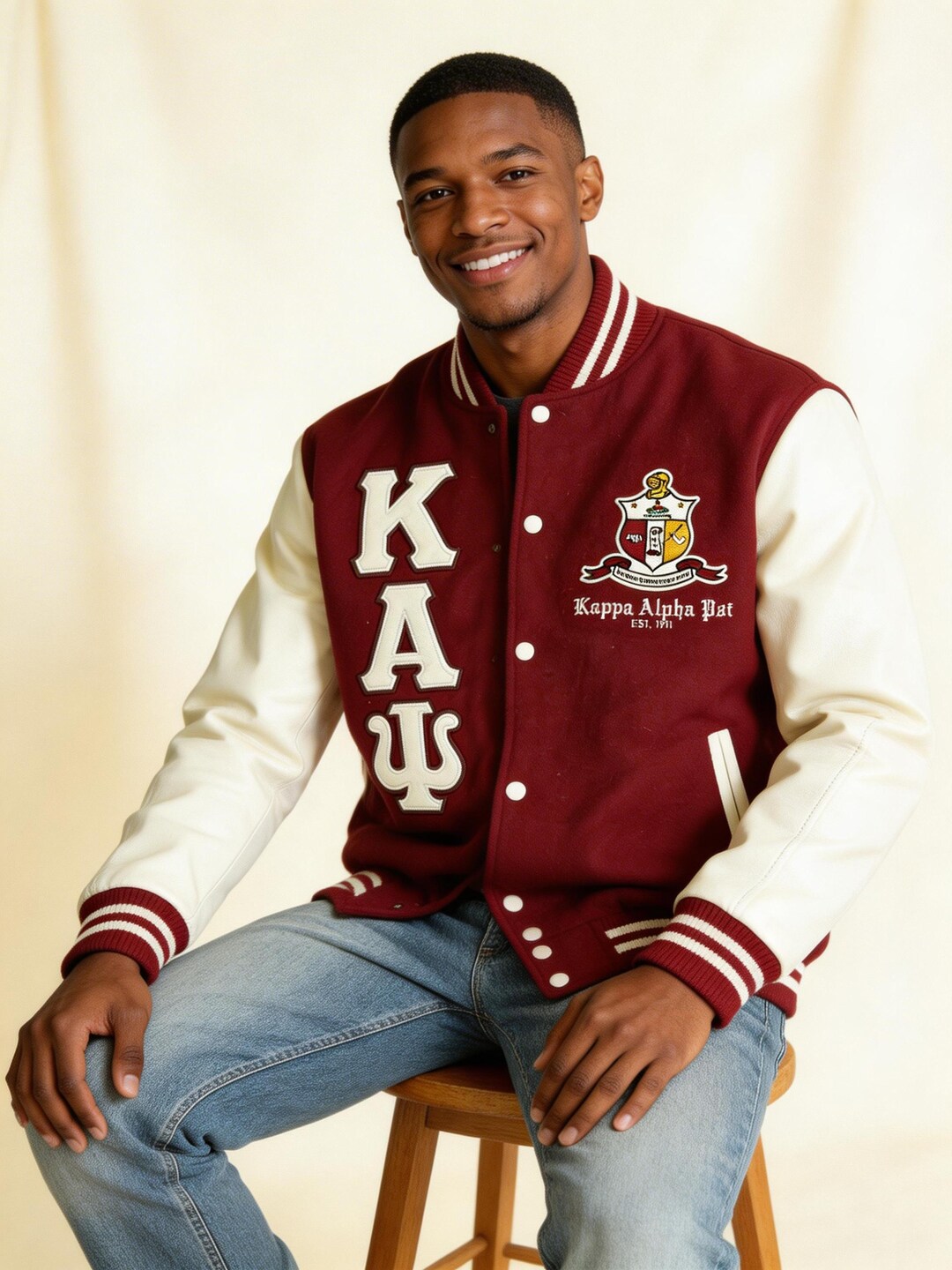 Kappa Alpha Psi Crimson and Cream Limied Edition Letterman Jacket - Etsy