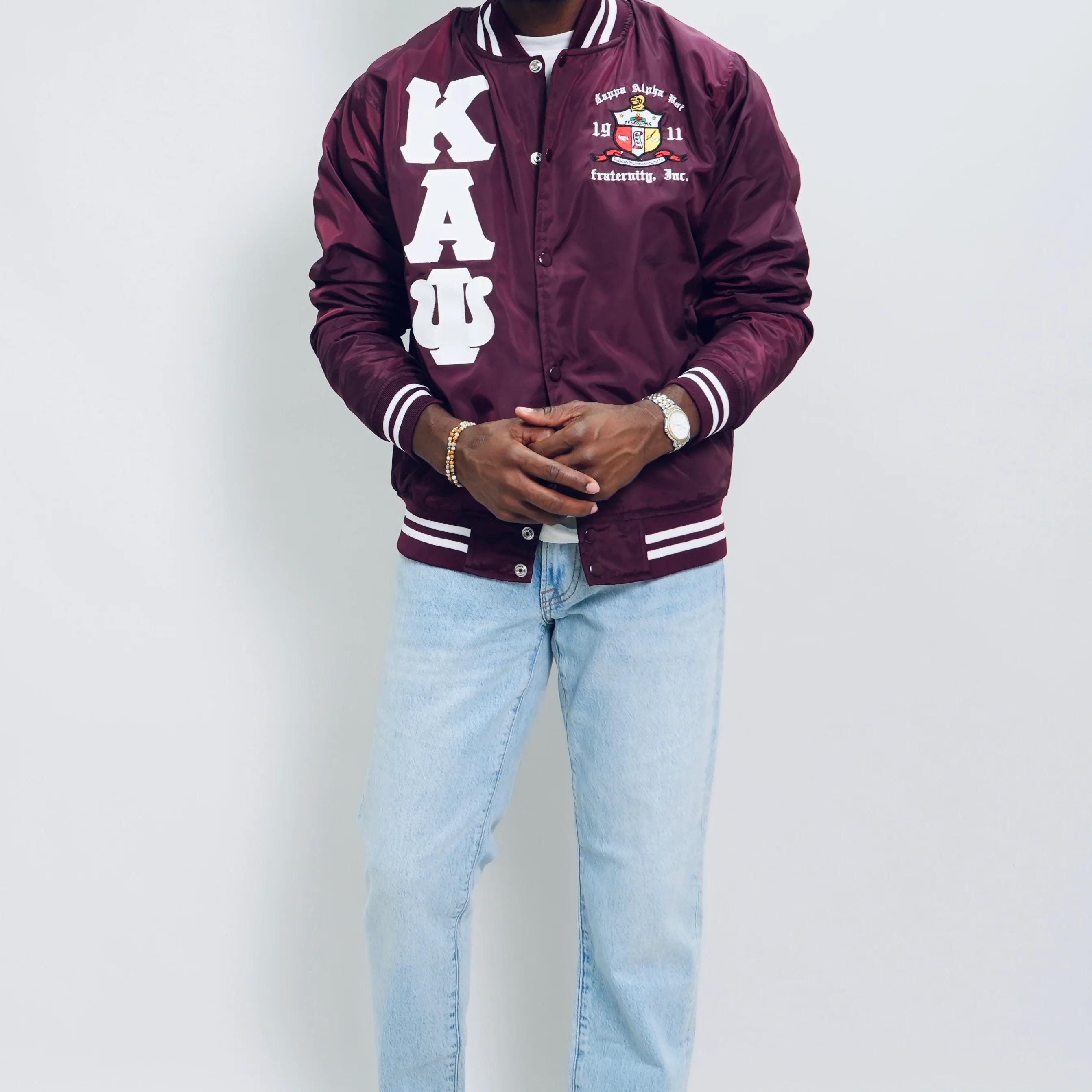 Kappa Alpha Psi Nylon Baseball Maroon & White Jacket - Etsy