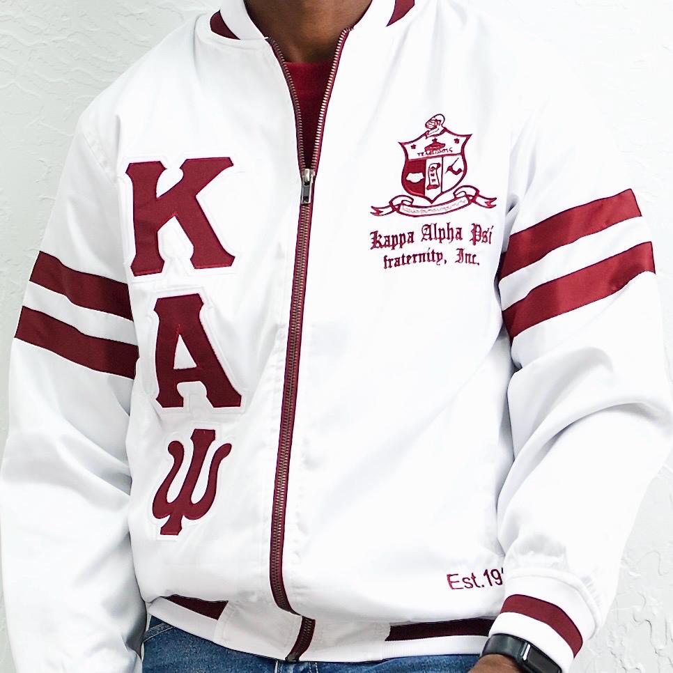 Kappa Alpha Psi White and Maroon Satin Embroidered Jacket - Etsy