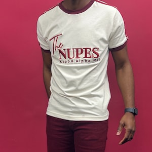 The Nupes 3D Embroidery T Shirt Cream and Crimson - Etsy