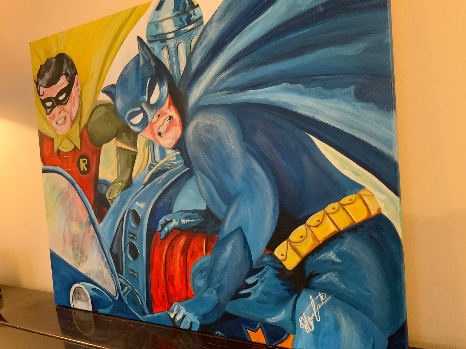 Original Batman and Robin artwork acrylics on canvas by Steve | Etsy
