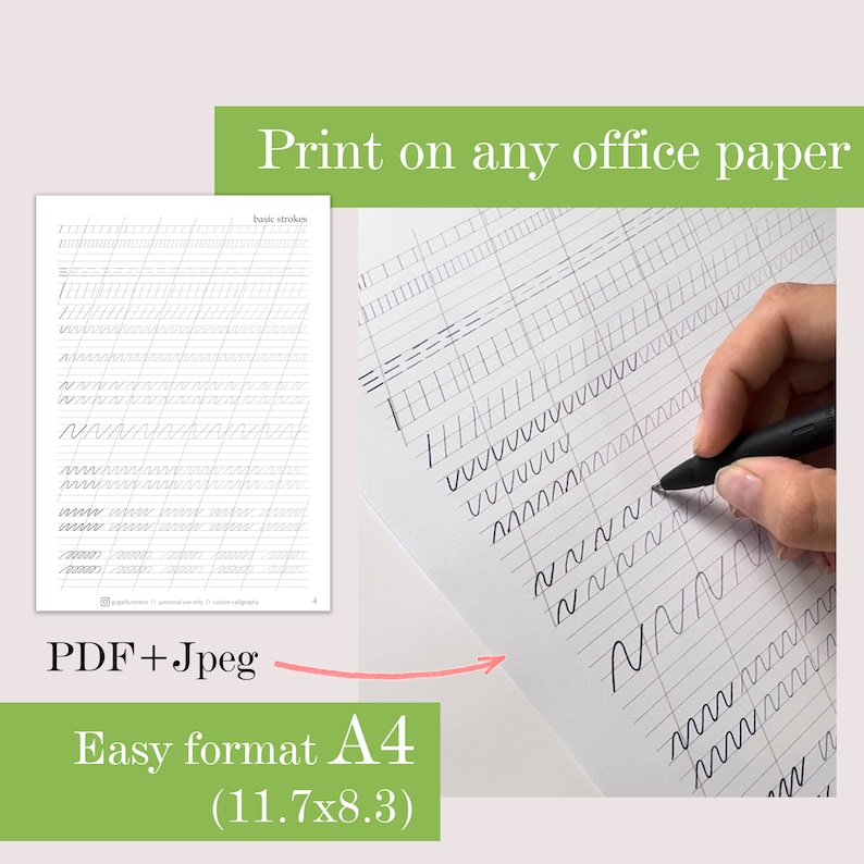 Monoline Cursive Latin Alphabet Calligraphy Practice Sheets, Work Book ...