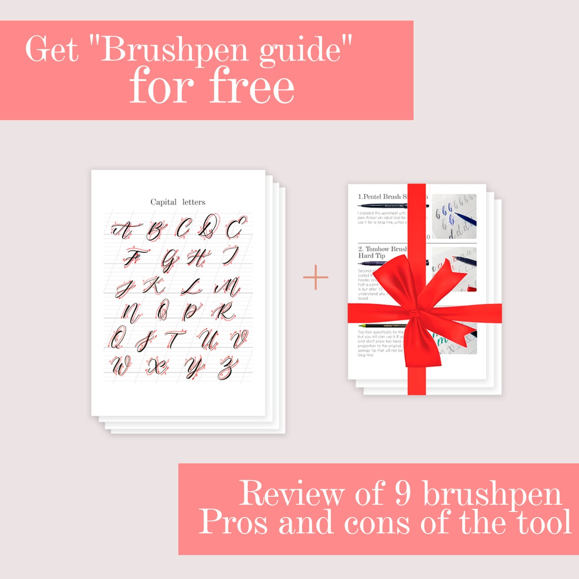 Basics of Brush Pen Calligraphy Practice Sheet Templates Work - Etsy