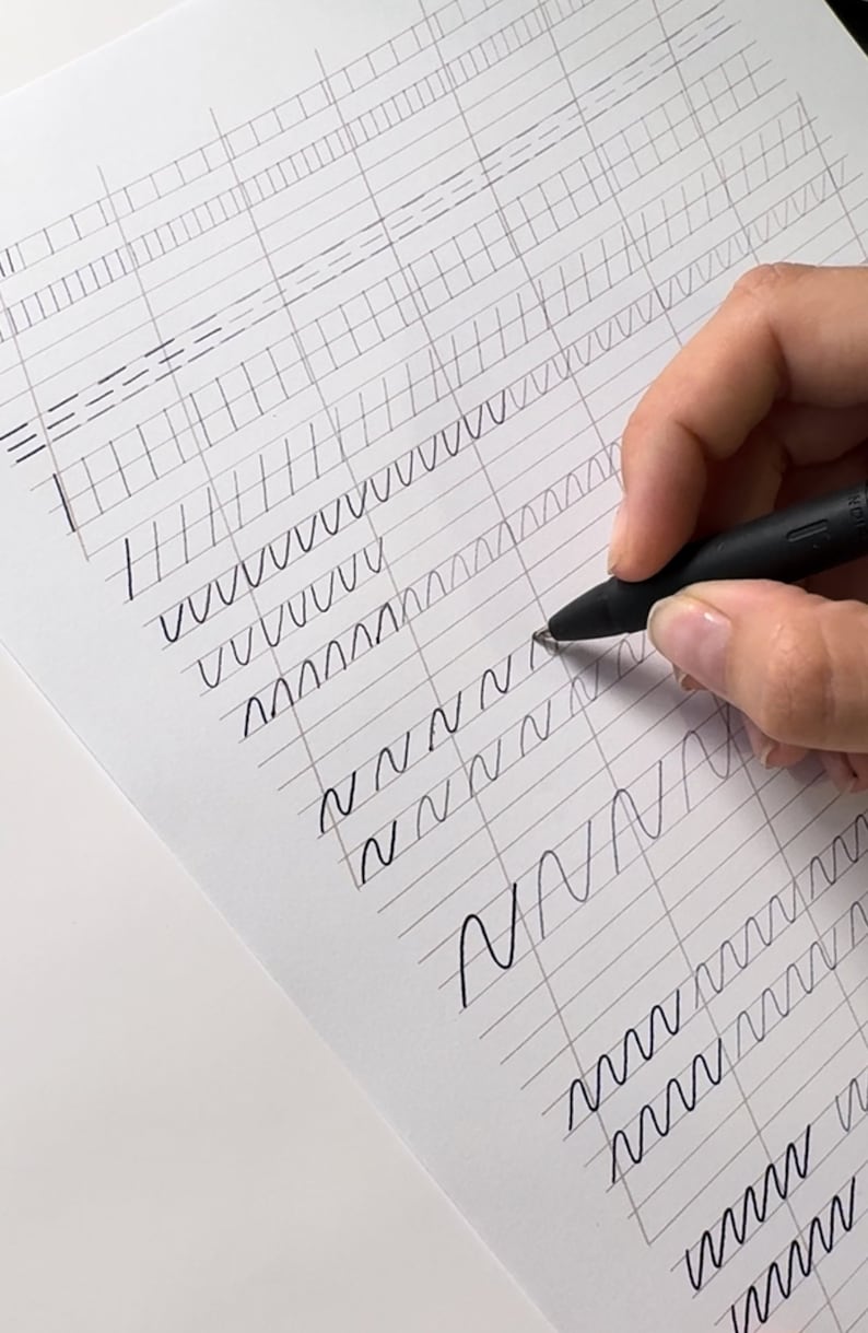 Monoline Cursive Latin Alphabet Calligraphy Practice Sheets, Work Book ...