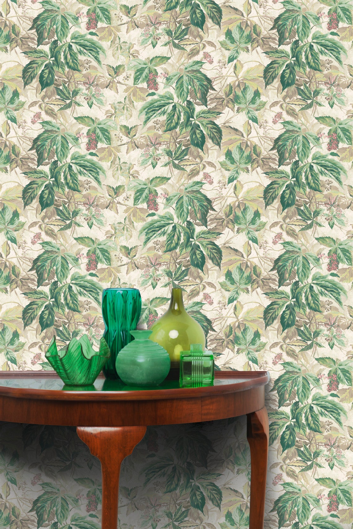 SAMPLE Leaves Wallpaper 'leafy Hideaway', Leaf Wallpaper, Foliage ...