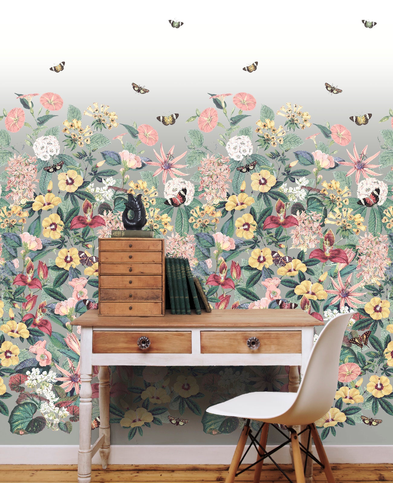 SAMPLE Botanical Mural Wallpaper 'hothouse Flowers' - Etsy