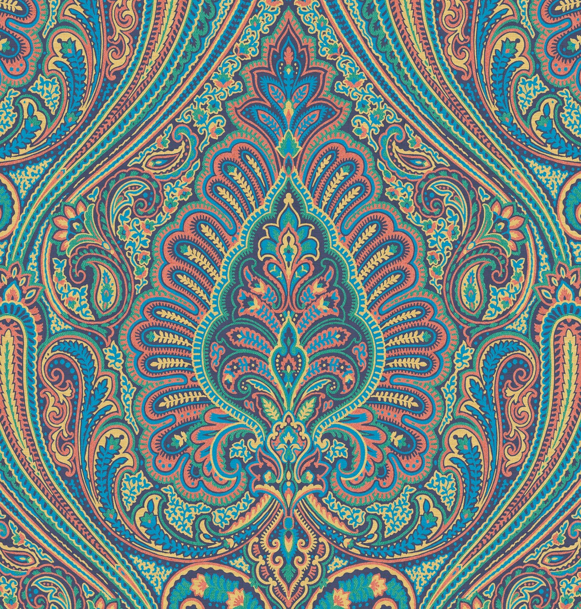 Damask Paisley Wallpaper 'bohemia' / Designer Wallpaper / Decorative ...