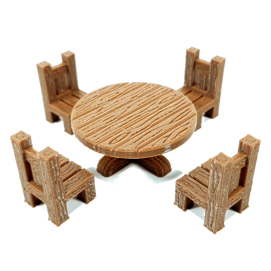 Tabletop Terrain Table With Chairs | 28mm Fantasy Scenery for Dnd, RPG ...