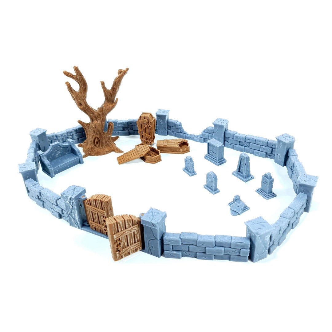 Tabletop Terrain Graveyard Set 28mm Fantasy Scenery for Dnd, RPG and ...