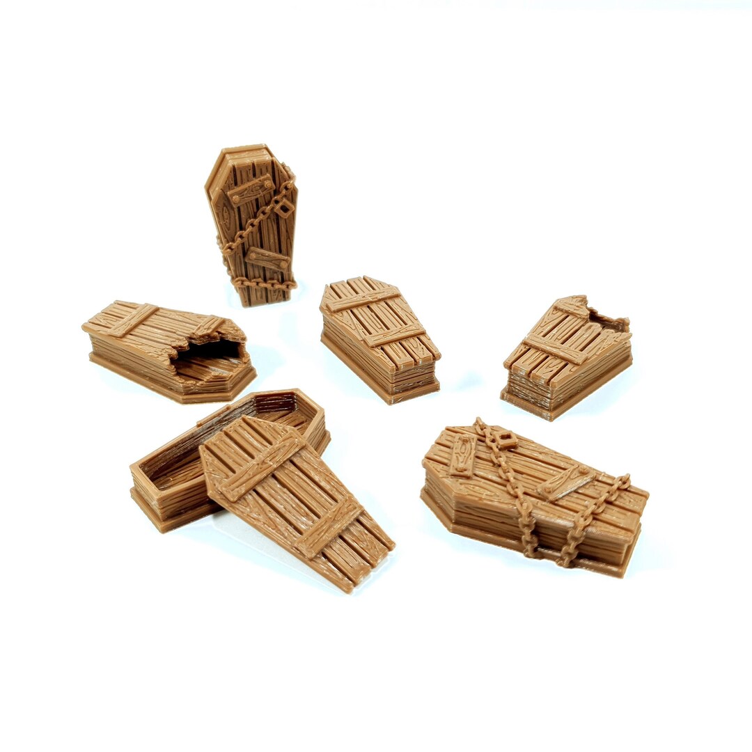 Tabletop Terrain Coffins ×6 | 28mm Fantasy Scenery for Dnd, RPG and ...