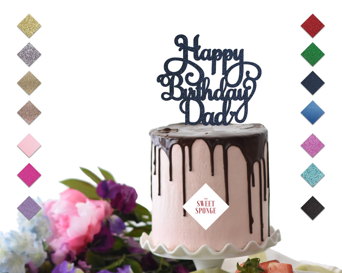 Dad Cake Topper Glitter Cake Toppercake Toppers Birthday - Etsy