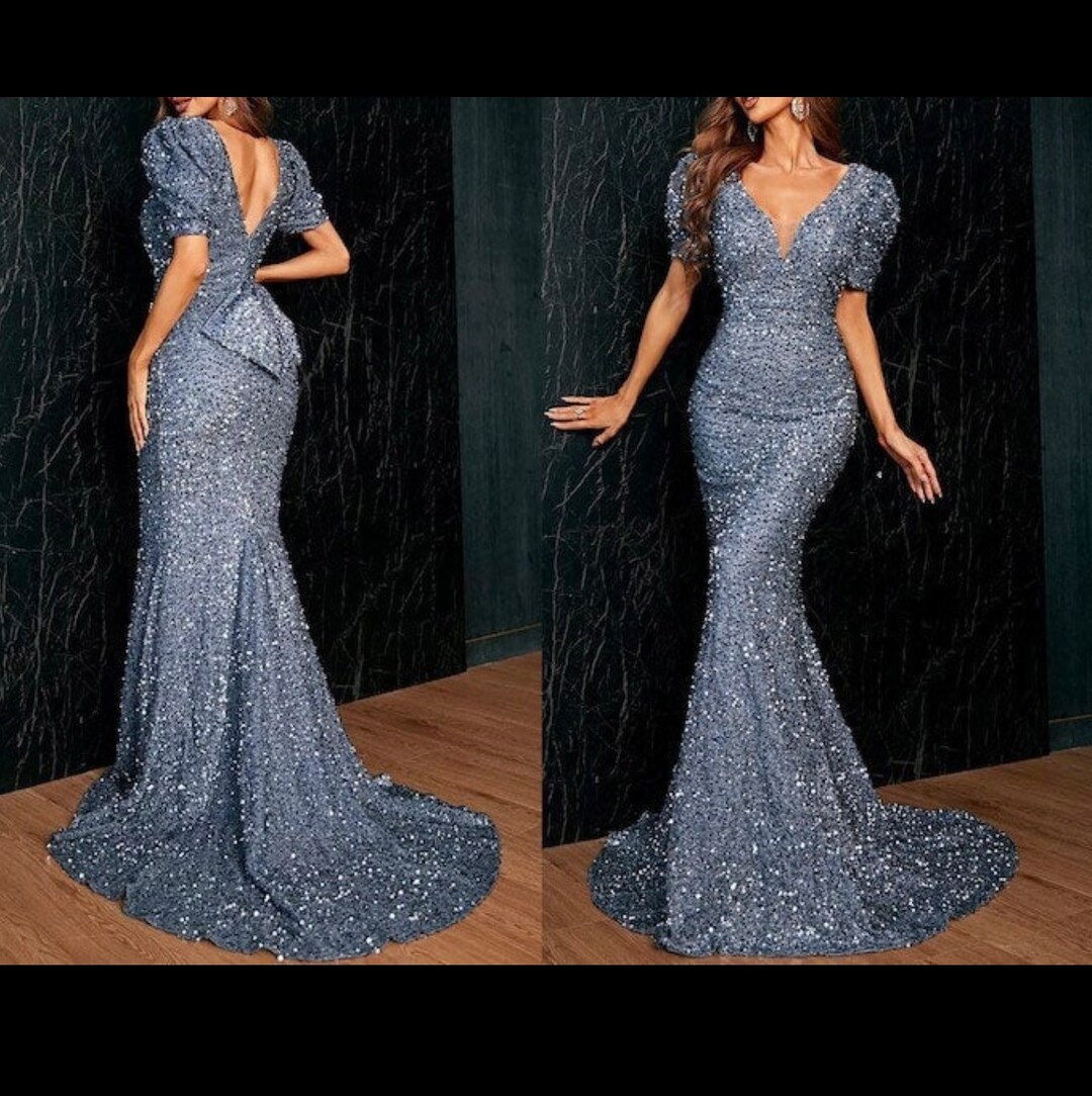 Sliver Sequins Wedding Gown,prom Dress ,wedding Dress,reception Dress ...