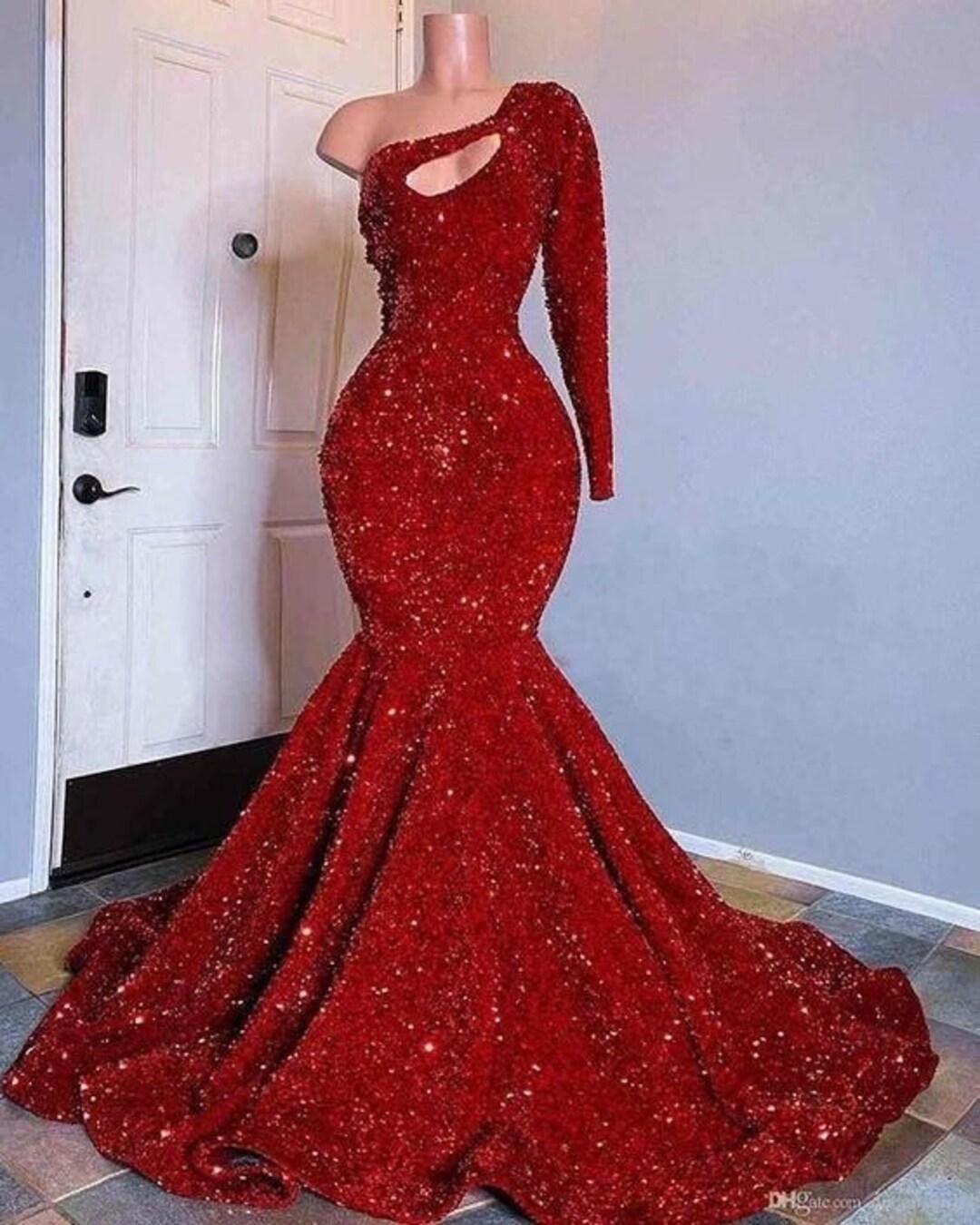 Red Mermaid Sequin Prom Gown,prom Dress, Red Wedding Dress,reception ...