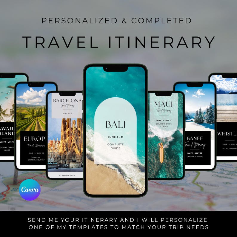 Customized Travel Itinerary Template, Personalized Trip Planner ...