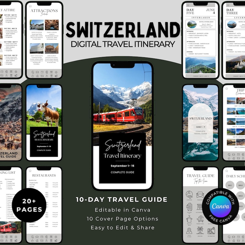 Swiss Travel Itinerary - Etsy