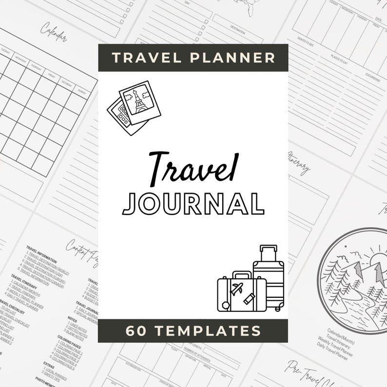 Printable Travel Journal: Itinerary Planner & Vacation Organizer (PDF ...