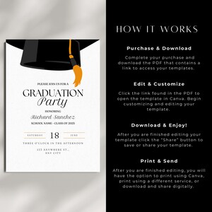 Editable Graduation Invitation Template, Modern Graduation Announcement ...