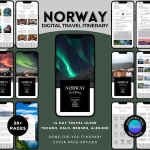 Travel Itinerary Template Norway - Etsy
