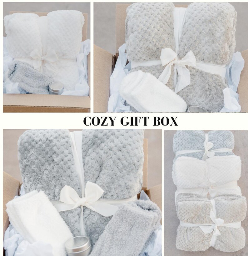 Cozy Blanket Gift Box: Personalized Note, Soft Plush Throw, Socks And ...