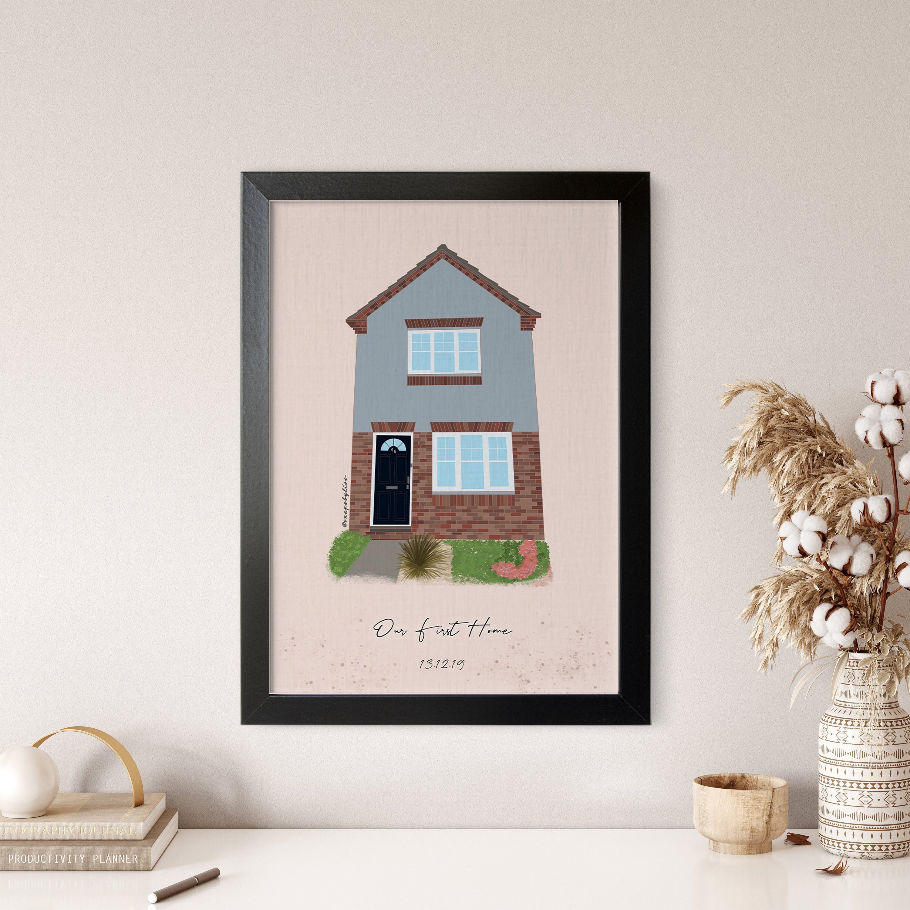 Drawing & Illustration Art & Collectibles First Home Illustration ...