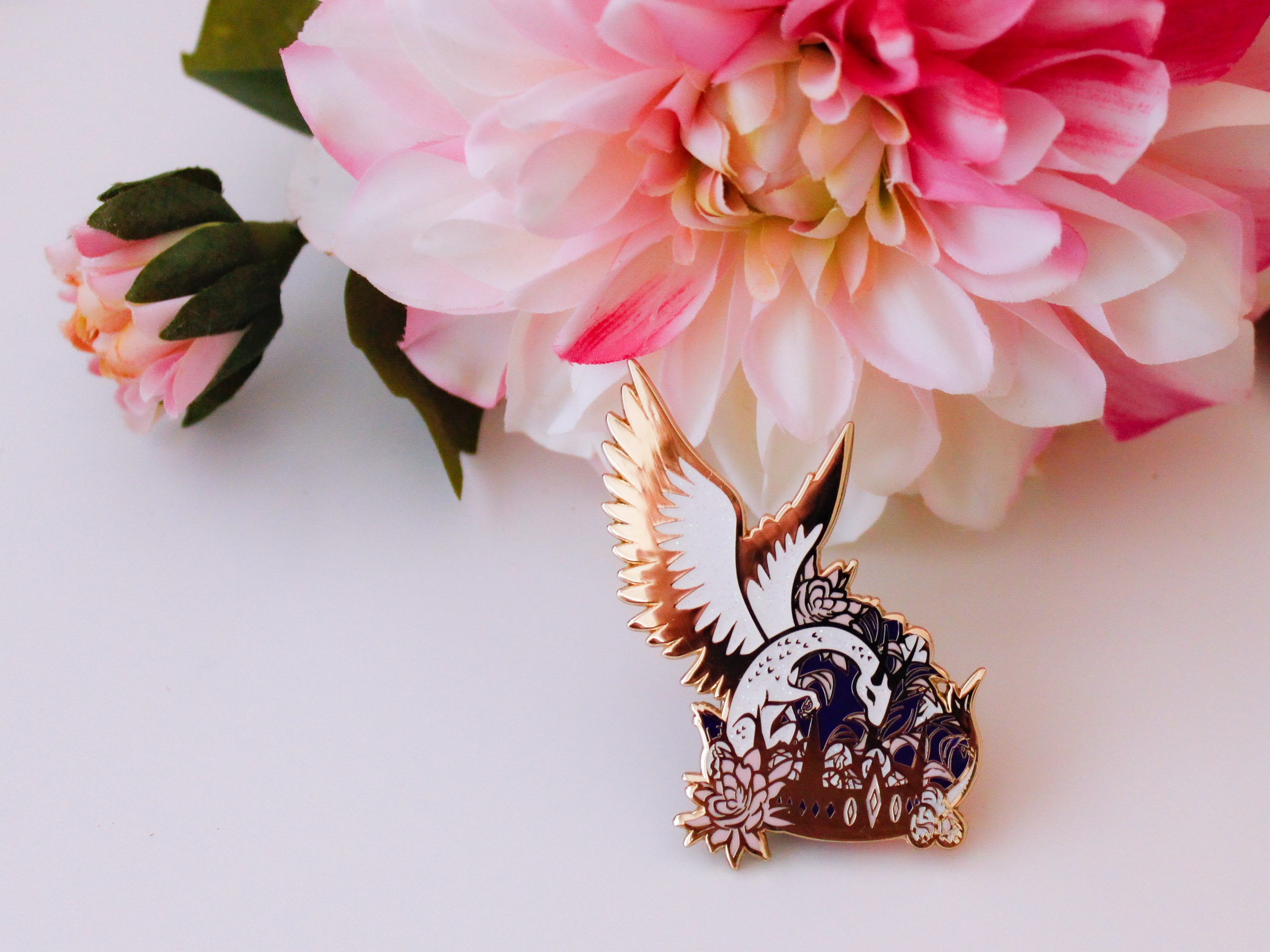 Gold Enchanted Forest Dragonling Hard Enamel Pin, Dragon Pin Badge ...