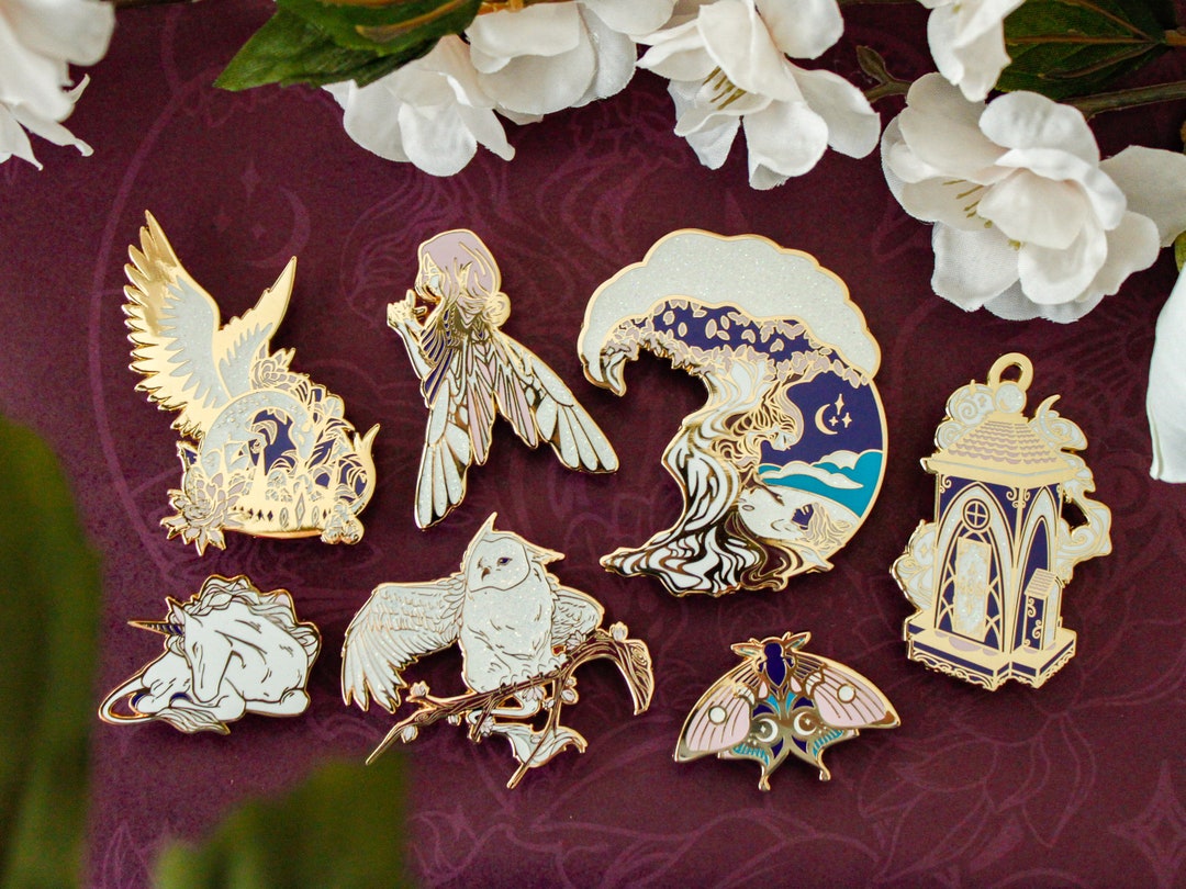 BUNDLE DEAL | Gold Enchanted Forest Hard Enamel Pin Collection ...