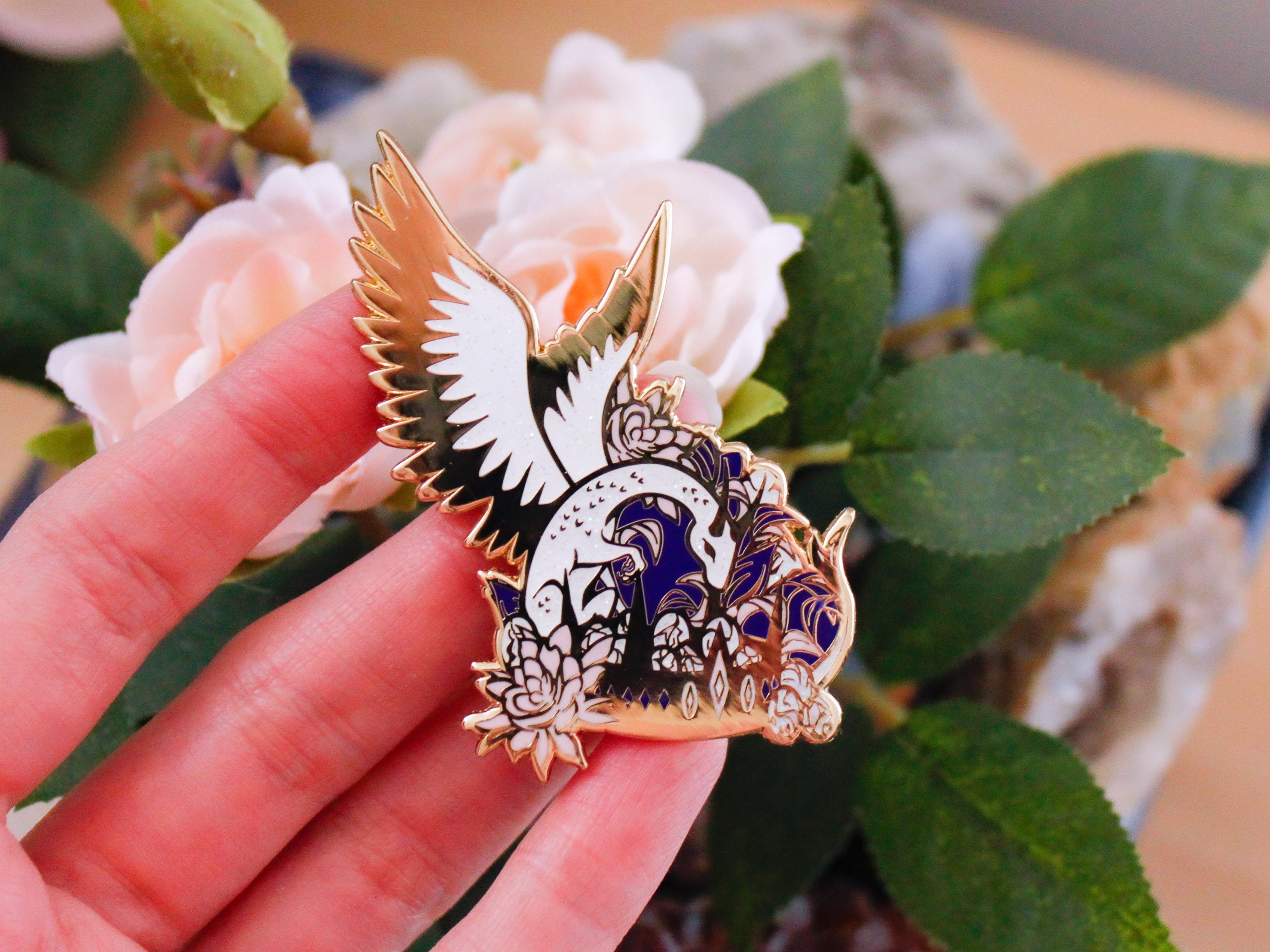 Gold Enchanted Forest Dragonling Hard Enamel Pin, Dragon Pin Badge ...