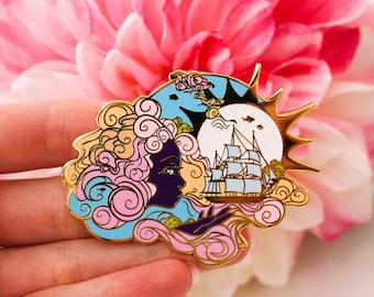 Gold Ocean of Sky Floating Islands Hard Enamel Mini Pin Set - Night ...