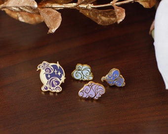 Gold Ocean of Sky Floating Islands Hard Enamel Mini Pin Set | Etsy