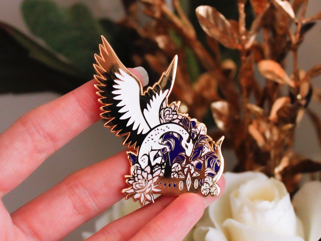 Gold Enchanted Forest Dragonling Hard Enamel Pin, Dragon Pin Badge ...
