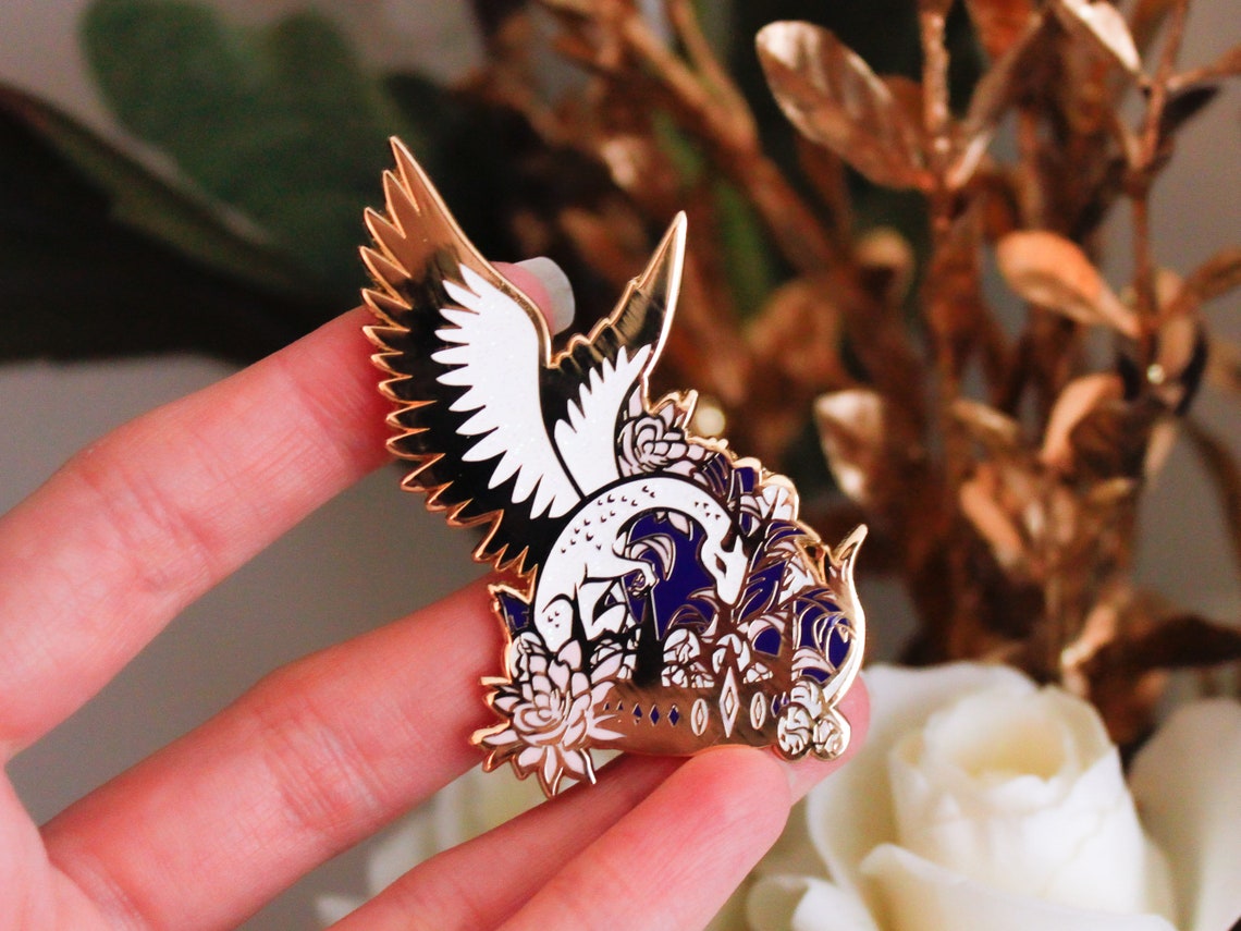 Gold Enchanted Forest Dragonling Hard Enamel Pin, Dragon Pin Badge ...