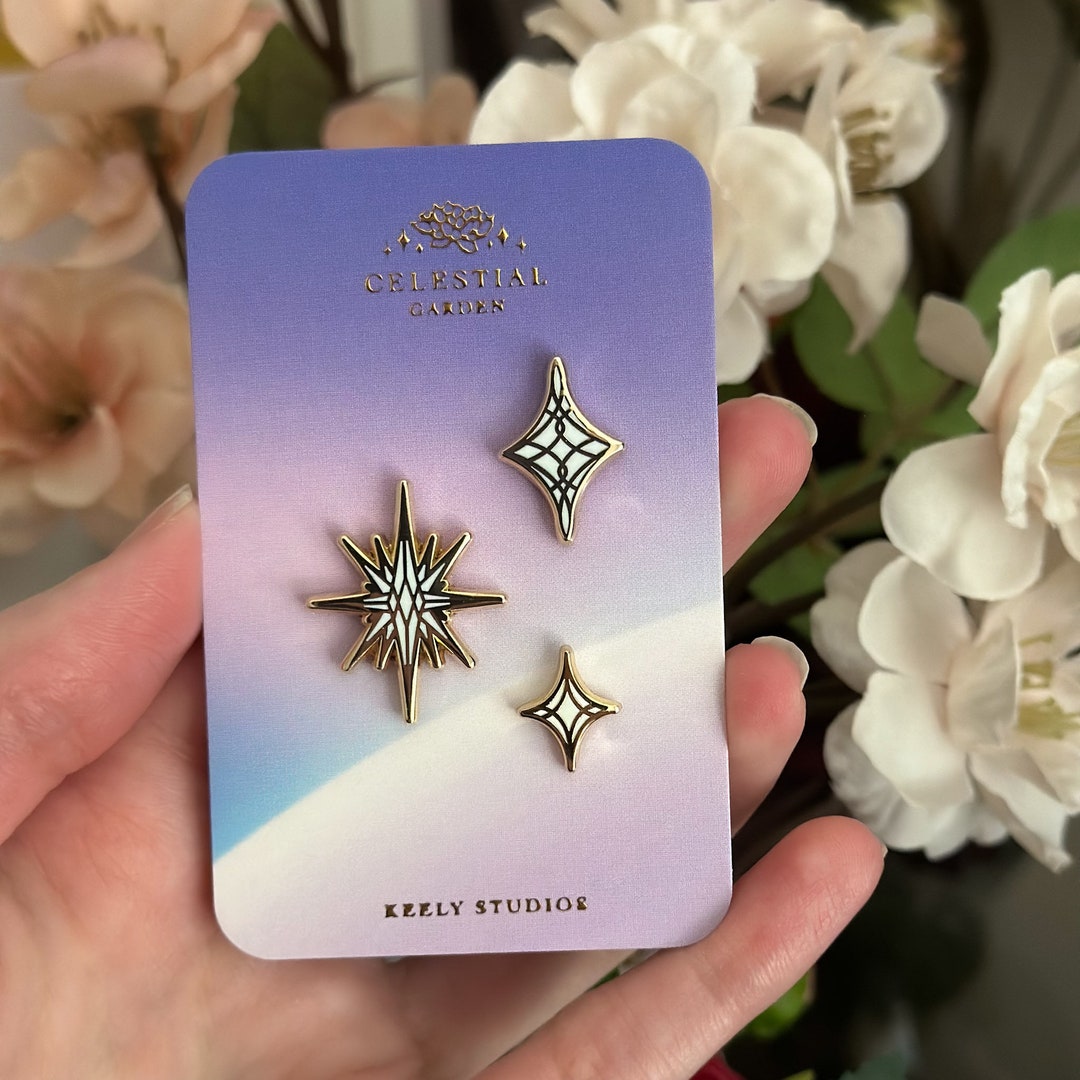Celestial Garden Gold Hard Enamel Star Mini Pin Set - Magical Fantasy ...