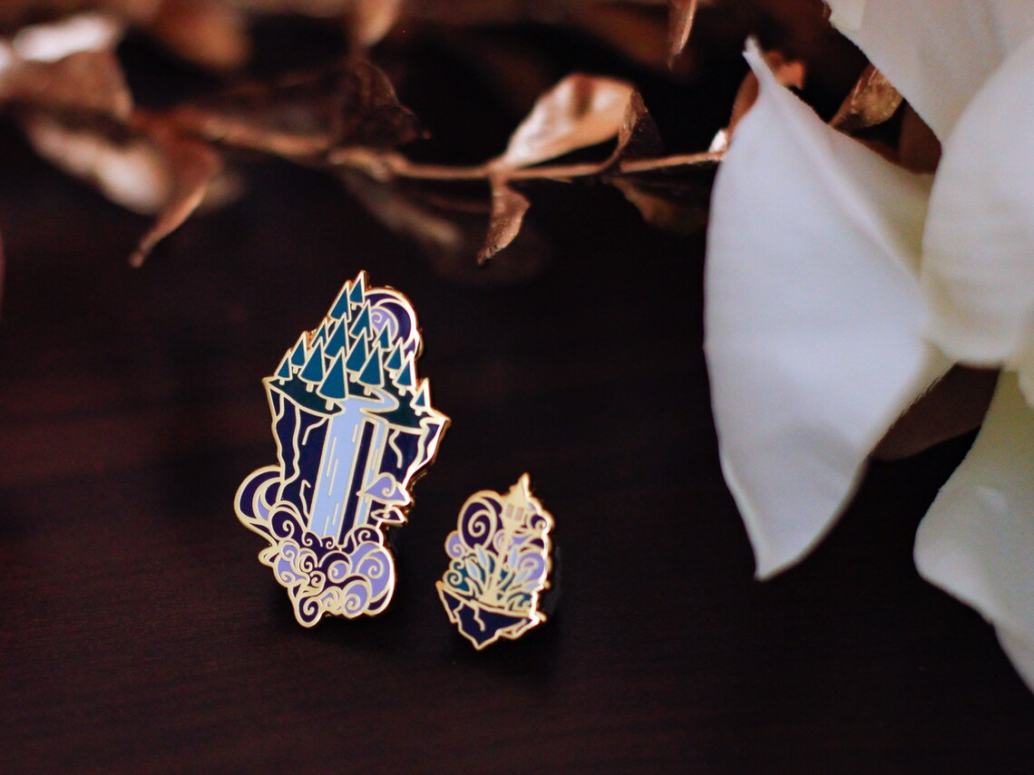 Gold Ocean of Sky Floating Islands Hard Enamel Mini Pin Set - Etsy