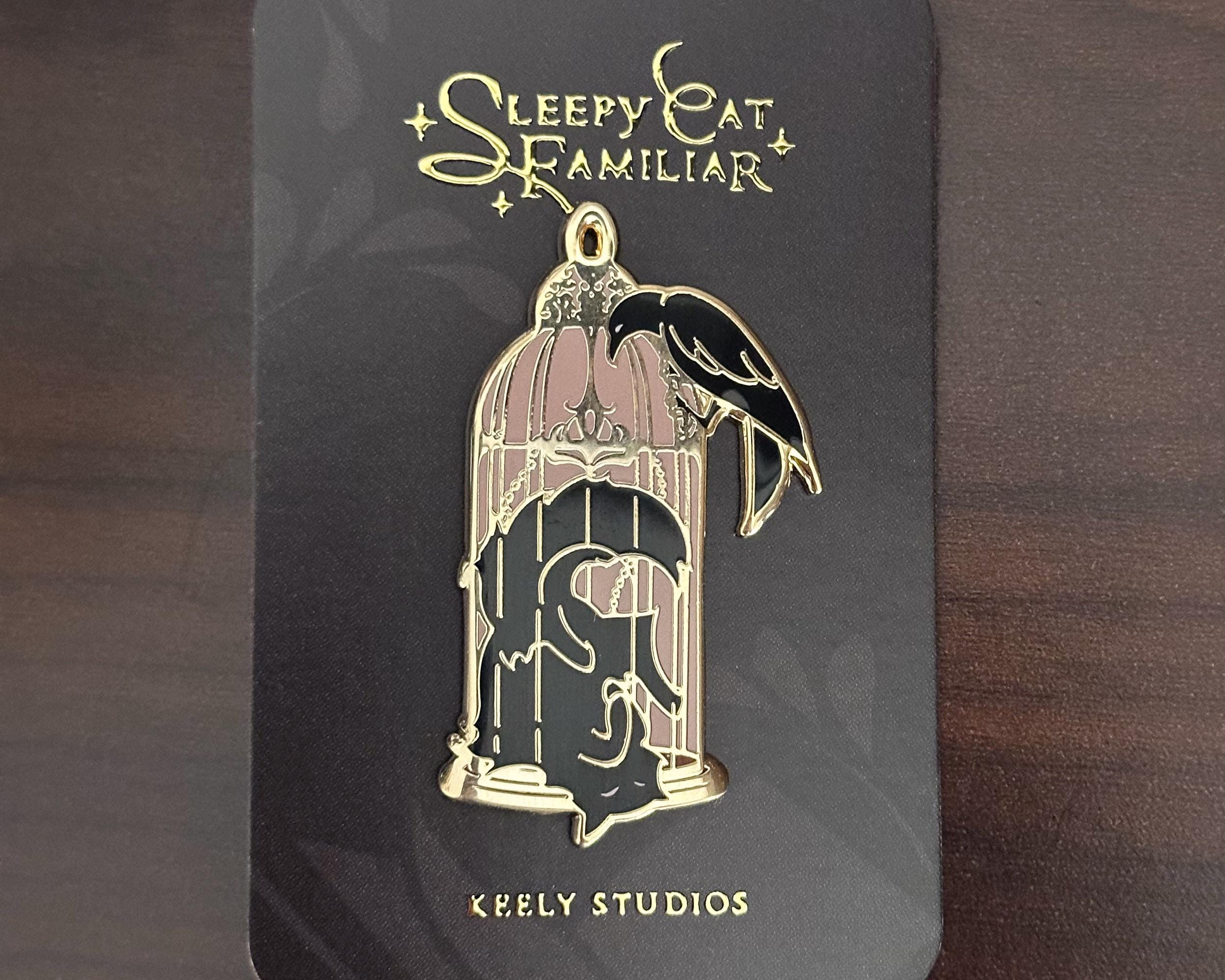 ALTERNATE Raven Sleepy Cat Familiar Gold Hard Enamel Pin - Magical ...