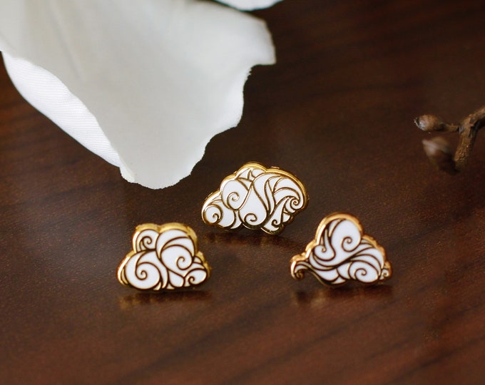 Gold Ocean of Sky Floating Islands Hard Enamel Mini Pin Set - Night ...