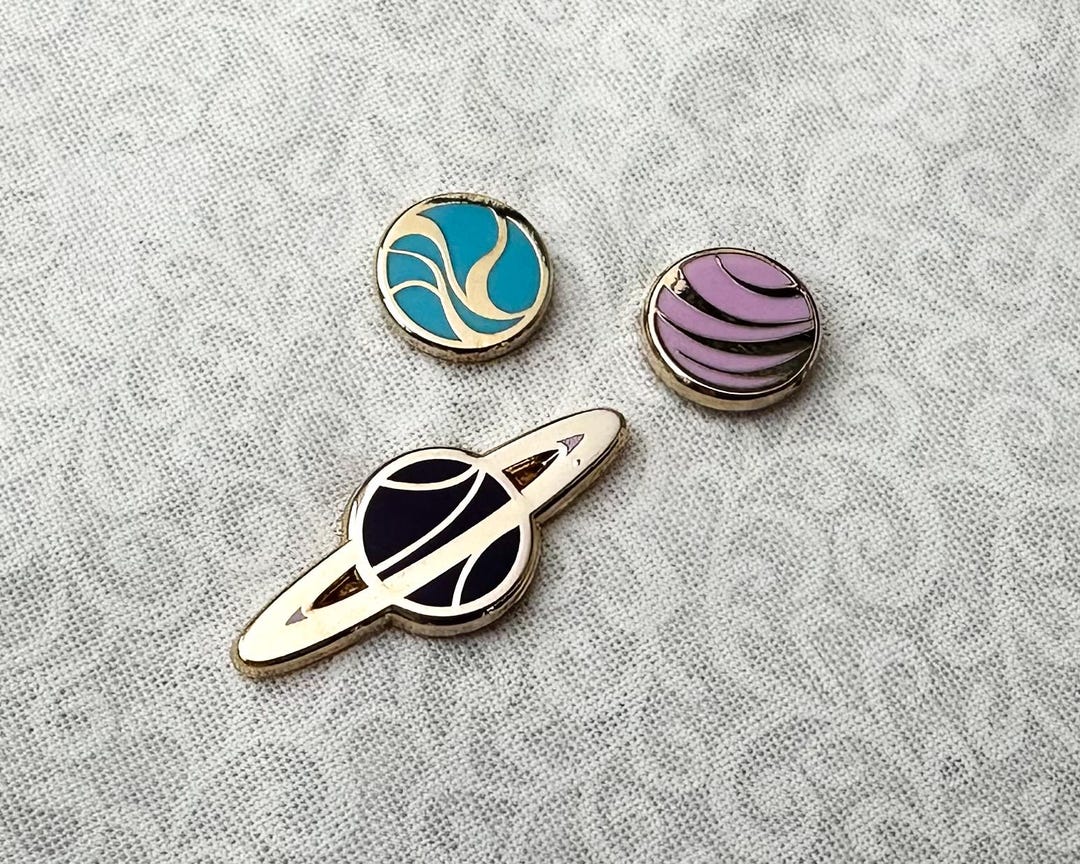 OOPSIE Set | Gold Celestial Garden Planet Mini Pin Set - Hard Enamel ...