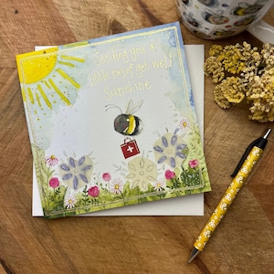 Get Well Soon Bee Card - Etsy