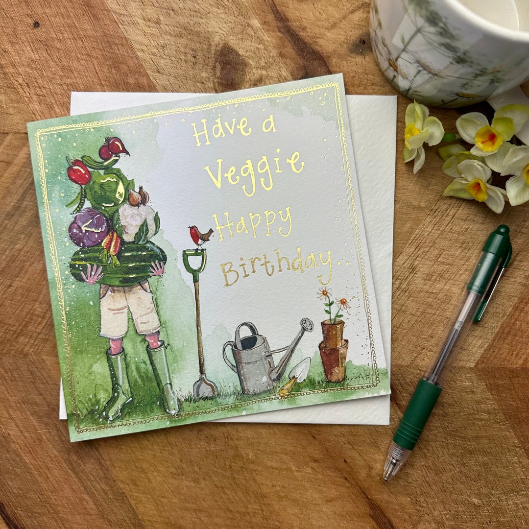 Vegetable Garden Foil Birthday Card - Etsy UK