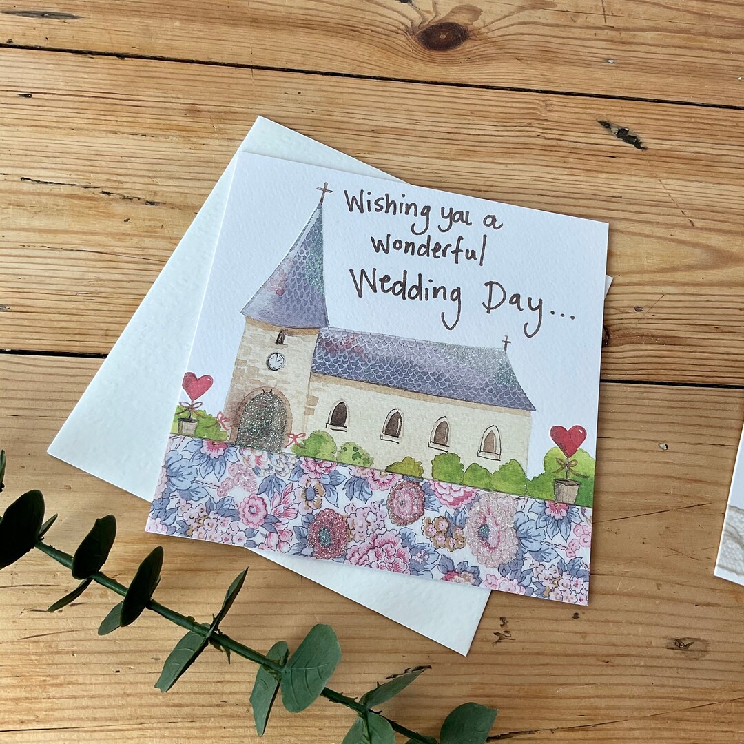 S28 Church Wedding Card - Etsy
