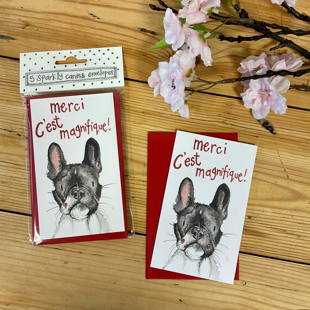 Merci Dog Pack of 5 Thank You Cards - Etsy.de