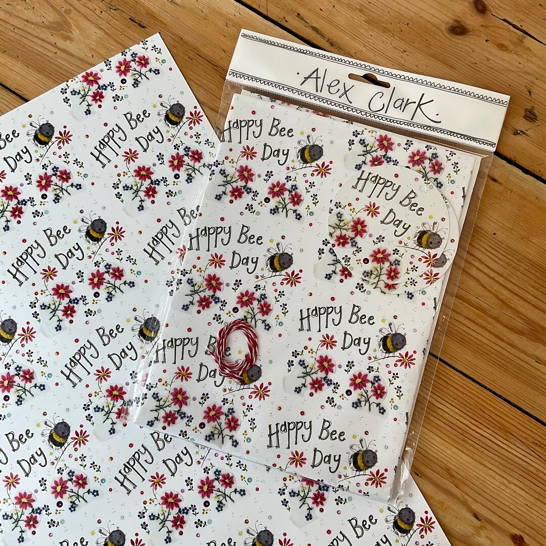 Birthday Bee Gift Wrap & Tags - Etsy